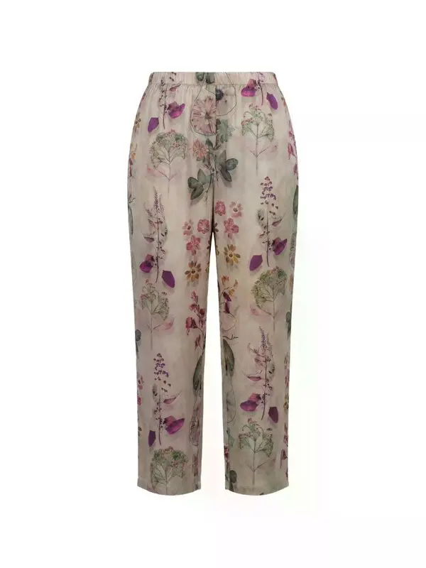 Avant Toi Floral-print Fade-effect Trousers - Neutrals
