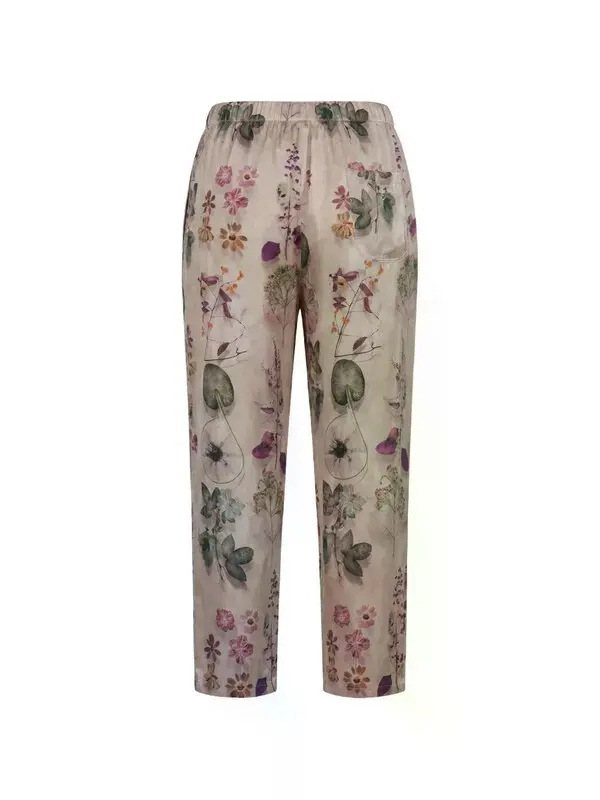 Avant Toi Floral Print Fade Effect Trousers - Neutrals