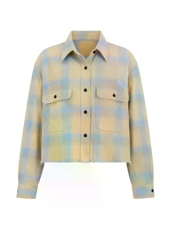 ASKK NY Crosby Plaid Flannel Shirt With Raw-edge Hem - Neutrals