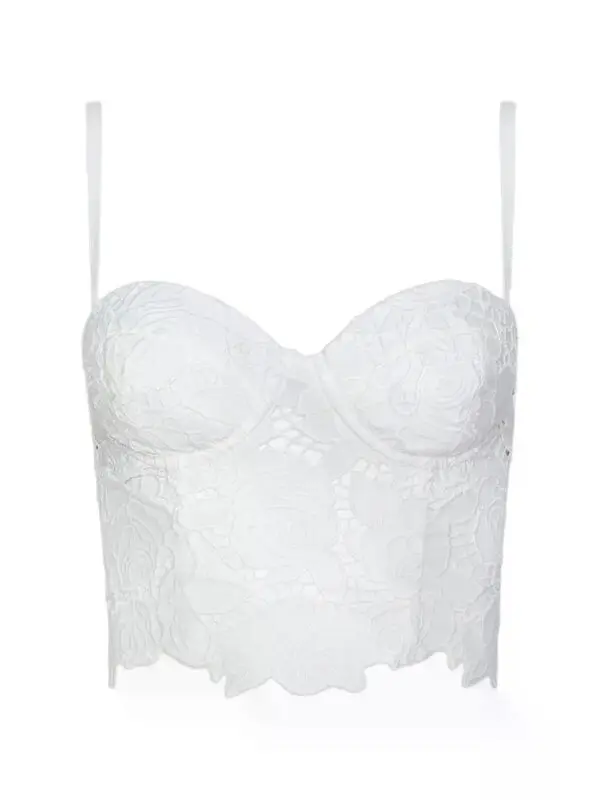 L'Agence Sonya Floral-lace Bralette - White
