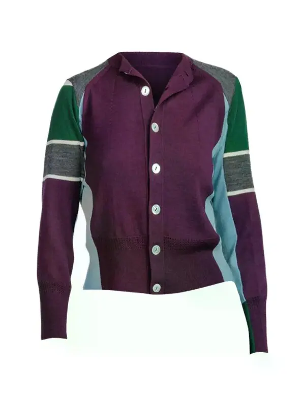 SHIRO SAKAI Colour-block Panelled Cardigan
