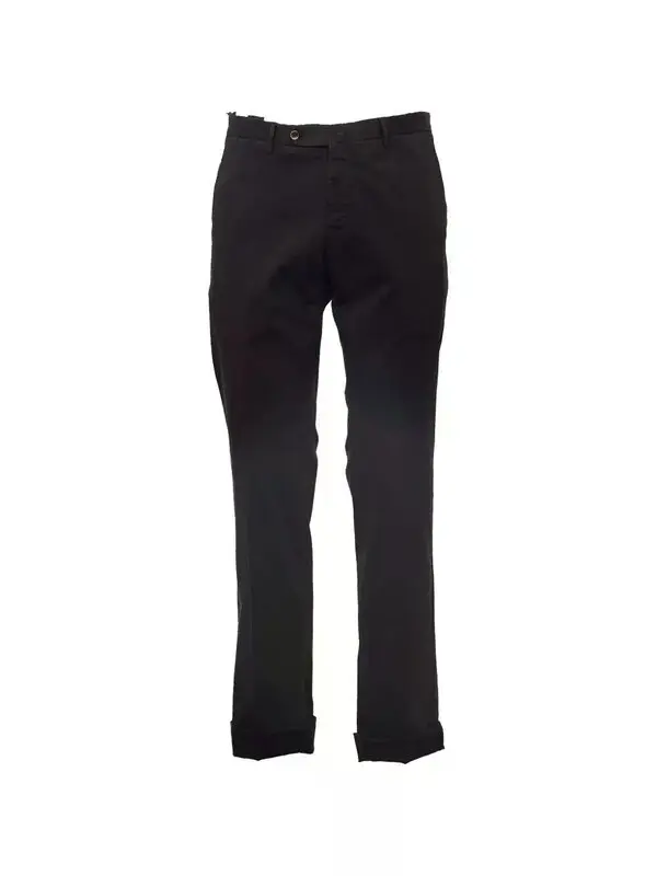 PT TORINO Slim-fit Pressed Crease Trousers - Black