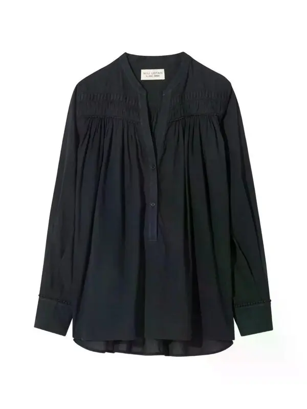 NILI LOTAN Clarys Pleated Blouse - Black