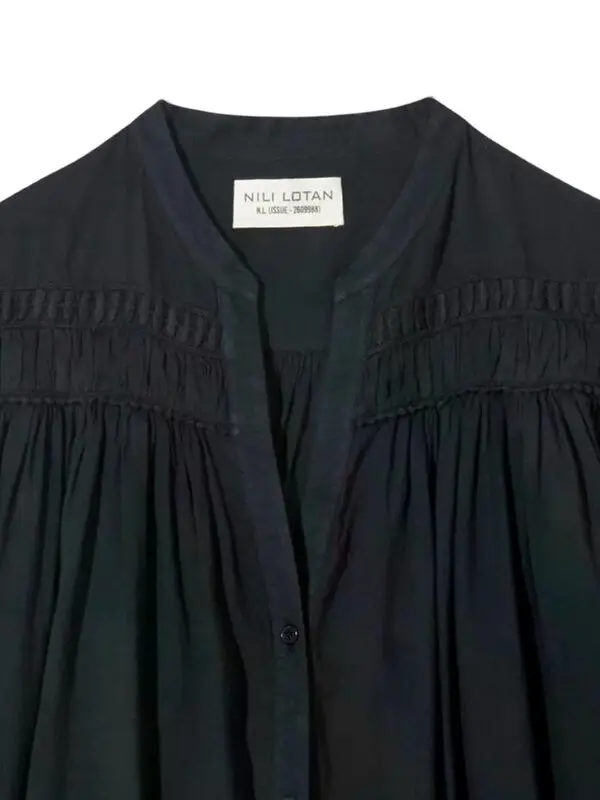 NILI LOTAN Clarys Pleated Blouse - Black