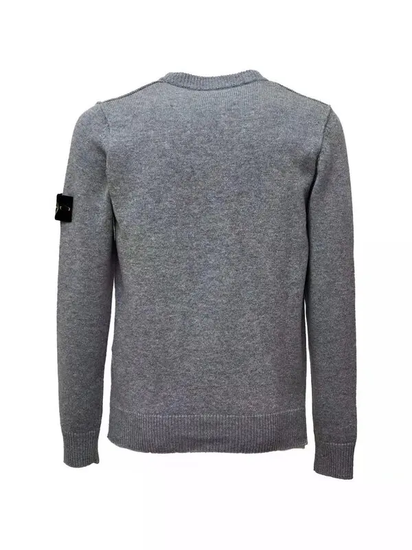 Stone Island Logo-patch Crew-neck Wool Sweater
