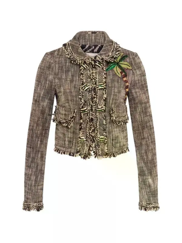 MAISON COMMON Palm-embroidered Tweed Jacket