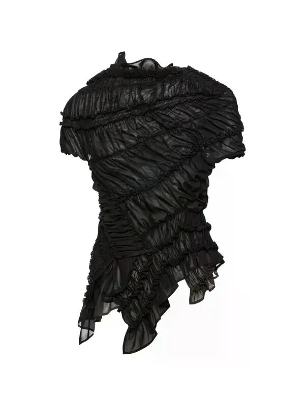 Magda Butrym Ruffled Ruched Blouse