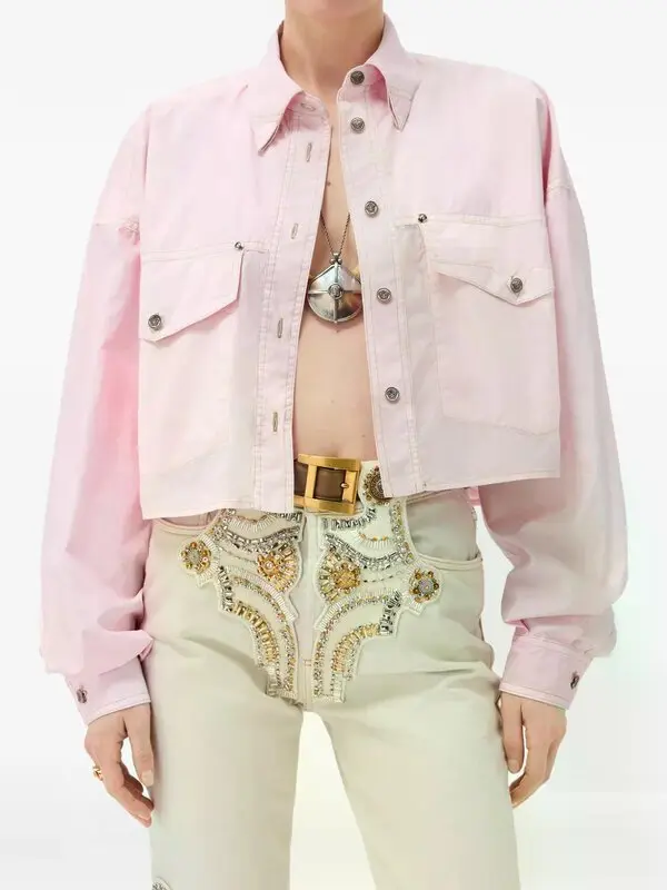 Versace Cotton-poplin Crop Shirt
