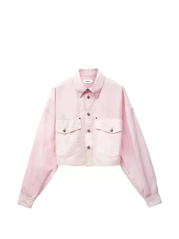 Versace Cropped Button-down Shirt With Medusa Buttons - Pink