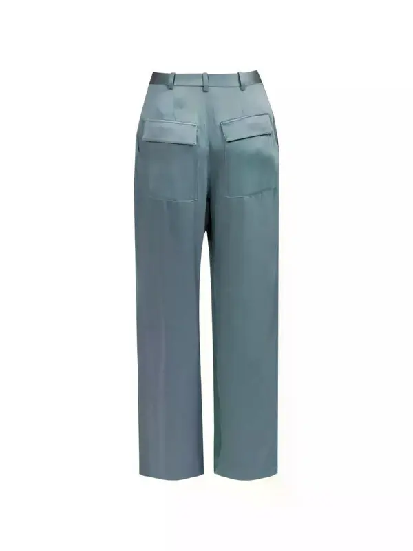 Lapointe Pleated Satin-finish Trousers