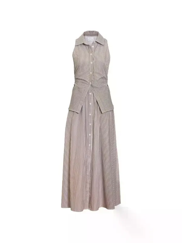 Tanya Taylor Hannah Striped Sleeveless Maxi Dress - Neutrals