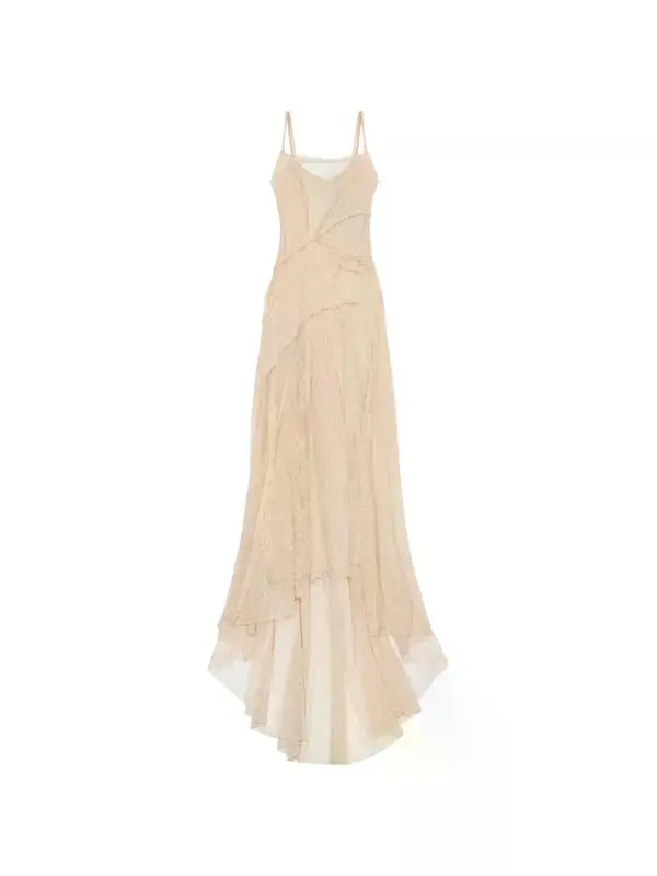 Blumarine Patchwork-effect Lace Maxi Dress - Neutrals