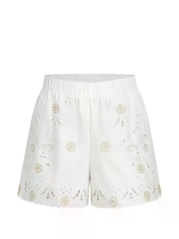 FORTE_FORTE Lace-trim Embroidered Shorts
