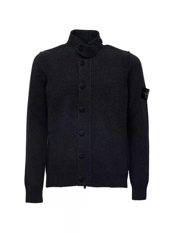 Stone Island Logo-patch Button-up Cardigan - Grey