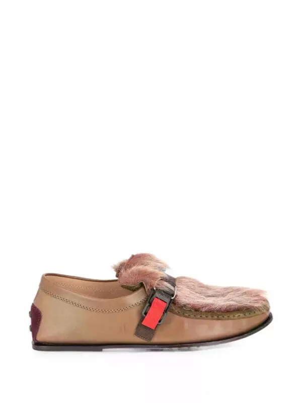 TOD'S Faux-fur Buckle Loafers