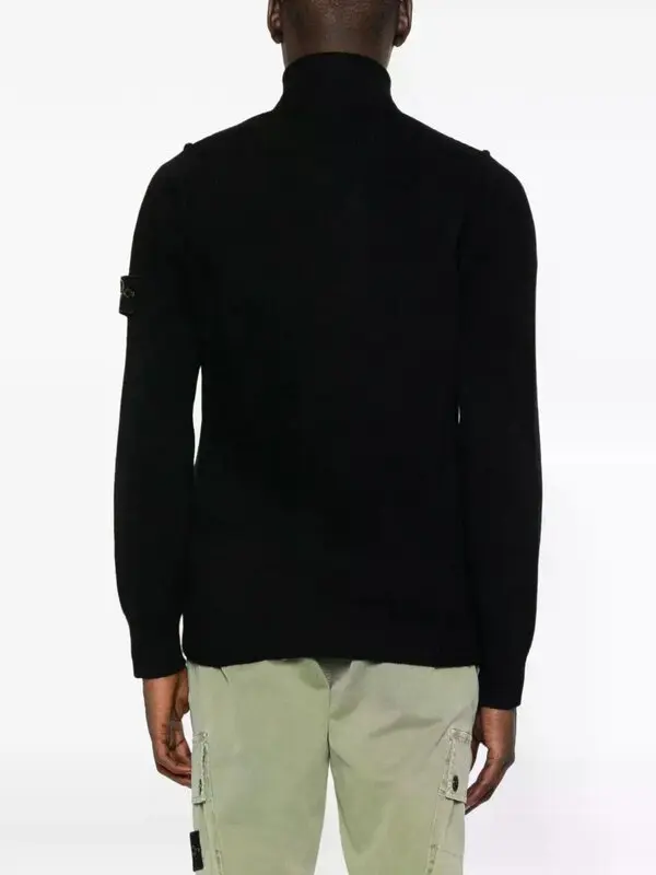 Stone Island Lambswool Jumper - Black