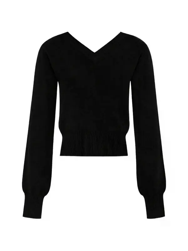 VIVIENNE WESTWOOD Orb-embroidered V-neck Sweater - Black