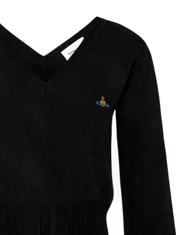 VIVIENNE WESTWOOD Orb-embroidered V-neck Sweater