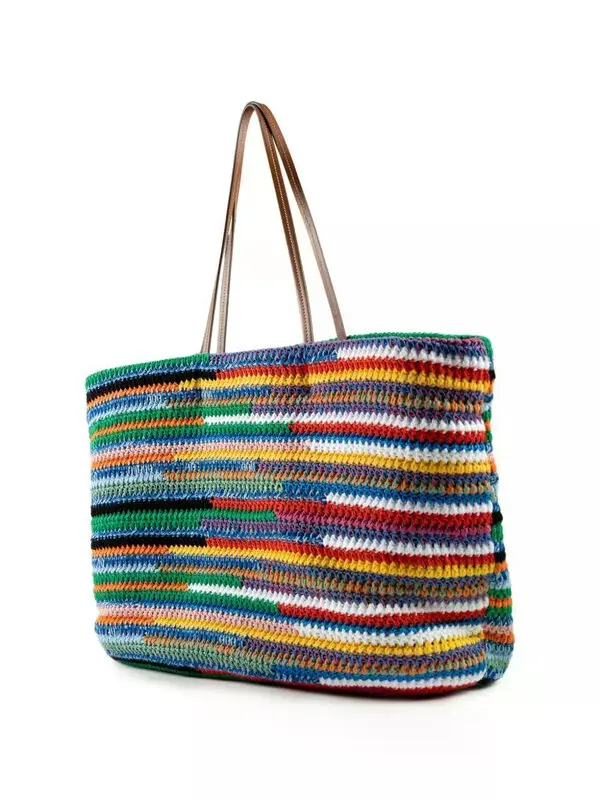 Miu Miu Crochet-knit Logo-embroidered Tote Bag
