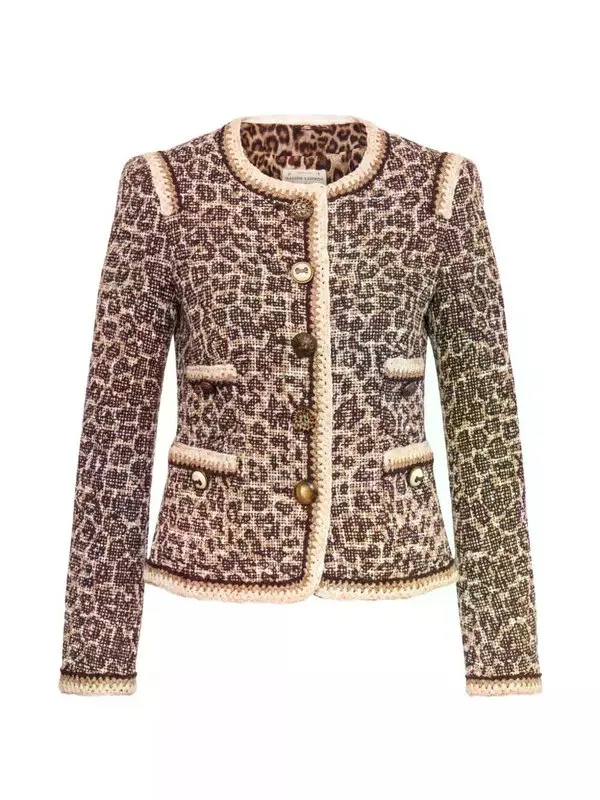 MAISON COMMON Leopard-print Tweed Jacket