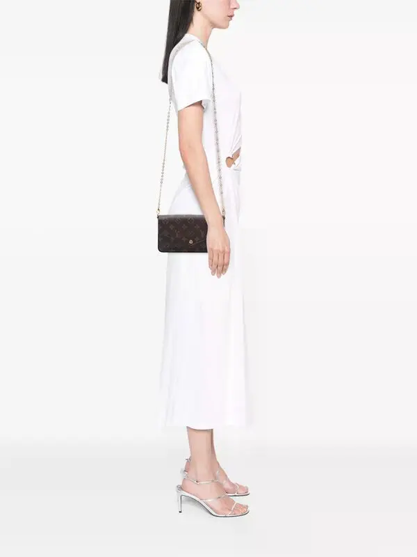 LOUIS VUITTON 2016 Monogram Pochette Felicie Crossbody Bag - Brown