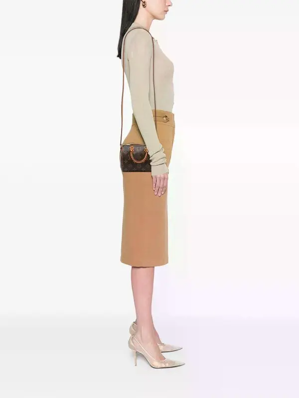 LOUIS VUITTON Monogram Nano Speedy Bandouliere Satchel - Brown