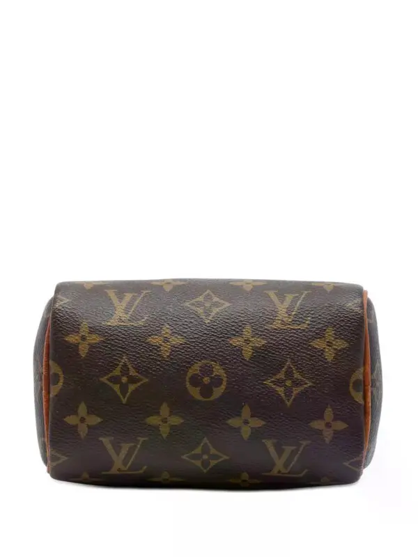LOUIS VUITTON Monogram Nano Speedy Bandouliere Satchel - Brown