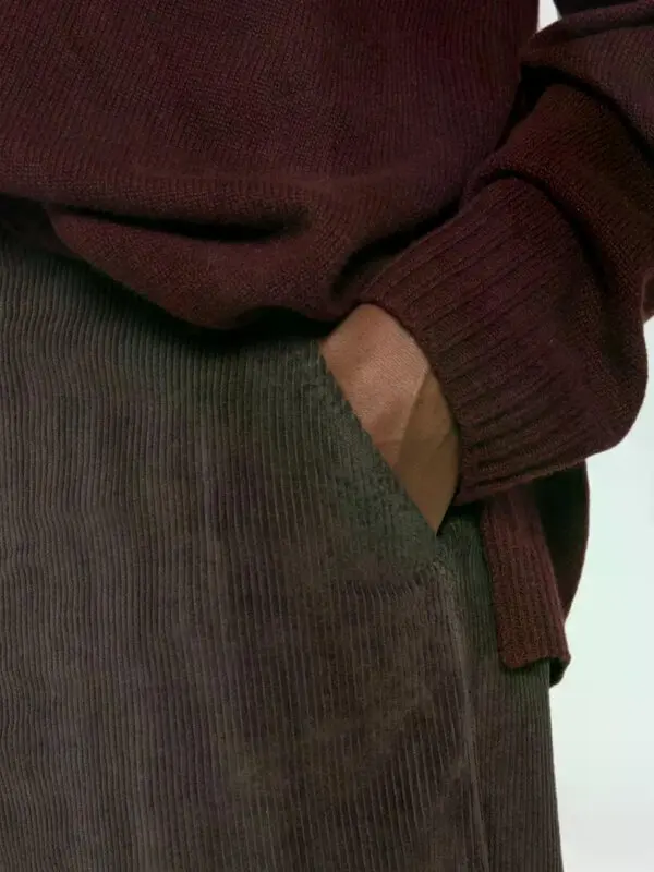 ALYSI Corduroy Barrel-leg Trousers