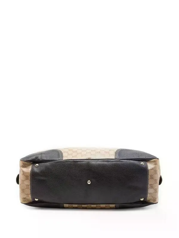 Gucci Gg Monogram Canvas And Leather Trimmed Shoulder Bag