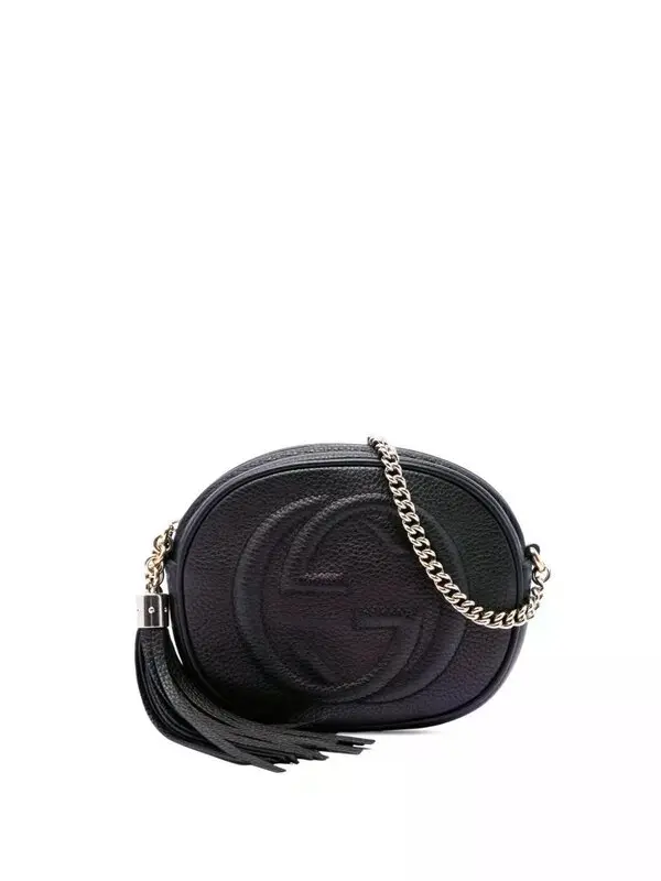 Gucci 2016-2026 Mini Pebbled Calfskin Soho Chain Crossbody Bag - Black