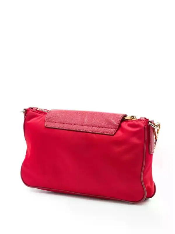 Prada Saffiano Trimmed Tessuto Crossbody Bag