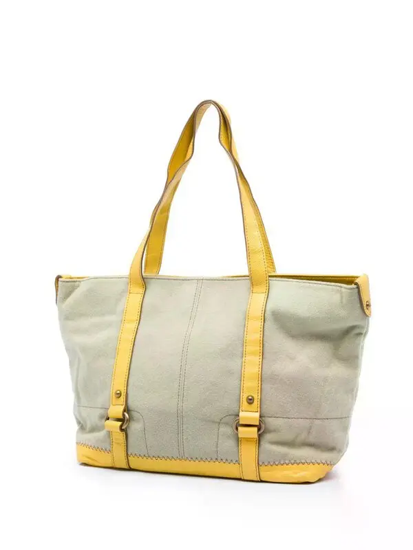 Burberry 2000-2017 Leather Trimmed Canvas Tote Bag