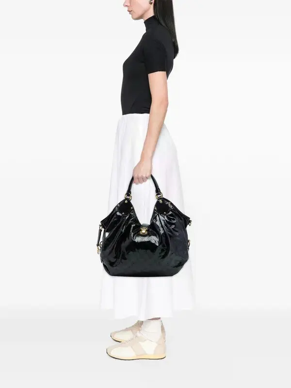 LOUIS VUITTON Monogram Vernis Mahina Surya Xl Hobo Bag - Black