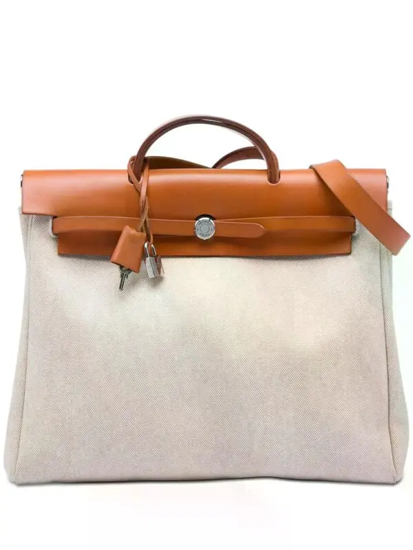Hermès 2001 Toile Herbag Zip 39 Satchel