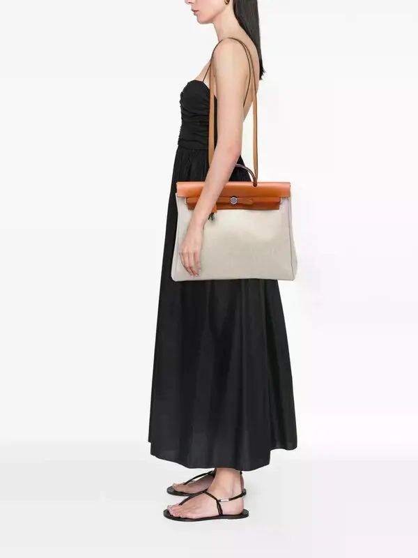 Hermès 2001 Toile Herbag Zip 39 Satchel
