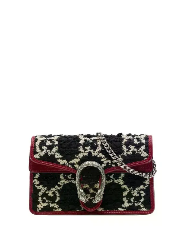Gucci 2016-2026 Mini Gg Tweed Dionysus Crossbody Bag - Black