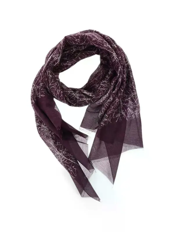 Corneliani Logo-print Tree-pattern Scarf - Purple
