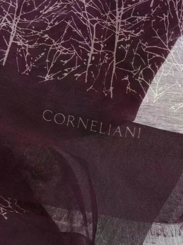 Corneliani Logo-print Tree-pattern Scarf