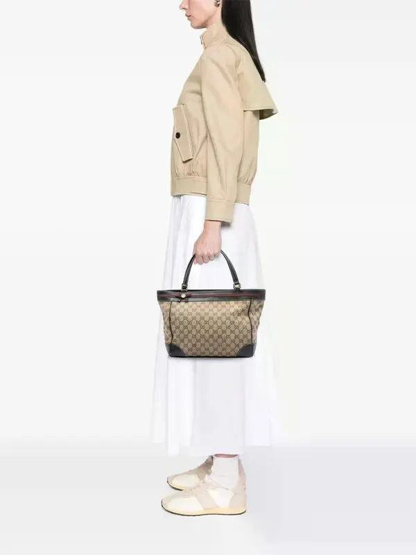 Gucci Gg Canvas Web Mayfair Tote Bag