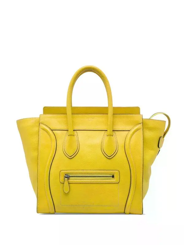 Celine 2011 Mini Grained Calfskin Luggage Tote Bag - Yellow