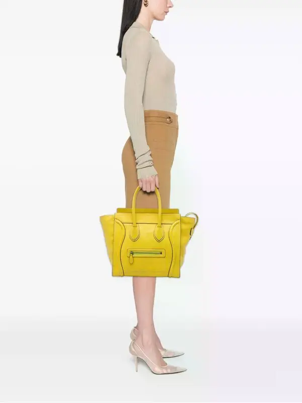 Celine Mini Grained Calfskin Luggage Tote Bag