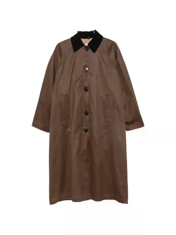 ALYSI Corduroy-collar Single-breasted Coat