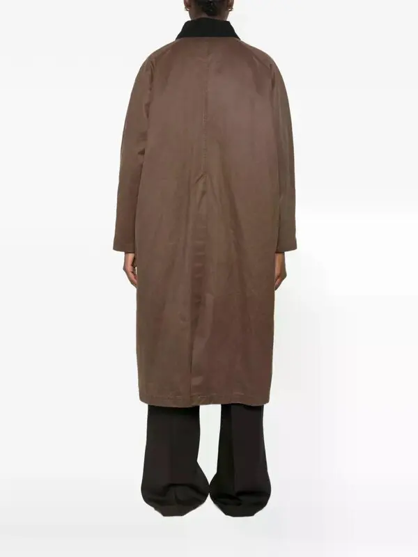 ALYSI Corduroy-collar Single-breasted Coat