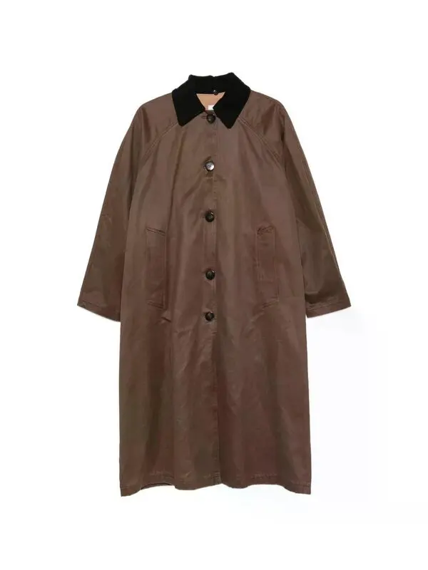 ALYSI Single-breasted Coat With Corduroy Collar