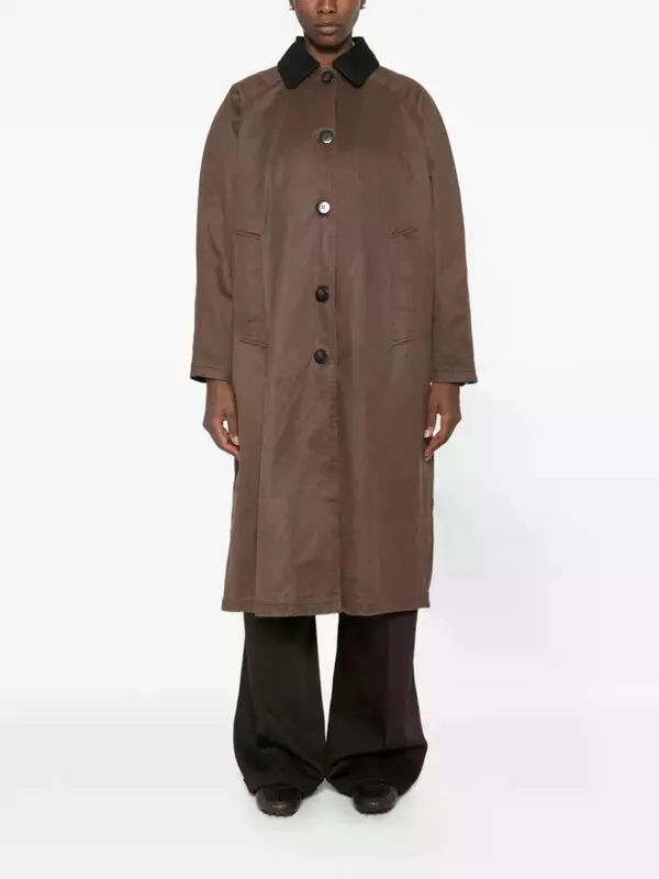 ALYSI Single-breasted Coat With Corduroy Collar