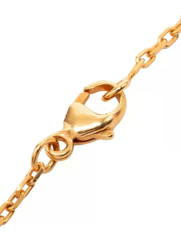 Hermès Gold Plated Enamel Mini Pop H Pendant Necklace - Orange