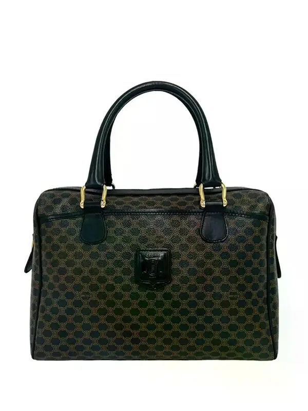 Celine 20th Century Macadam Coated Canvas Boston Bag