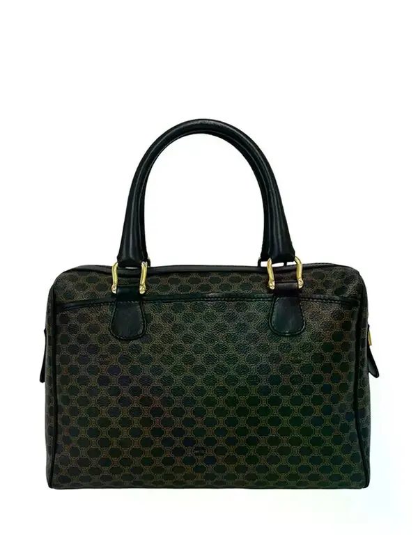 Celine 20th Century Macadam Coated Canvas Boston Bag