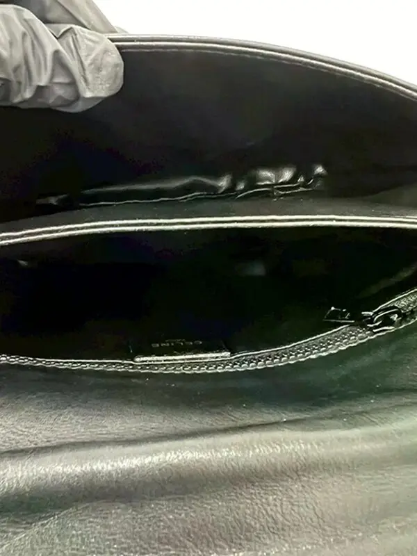 Celine 1970-1980 Leather Crossbody Bag - Black