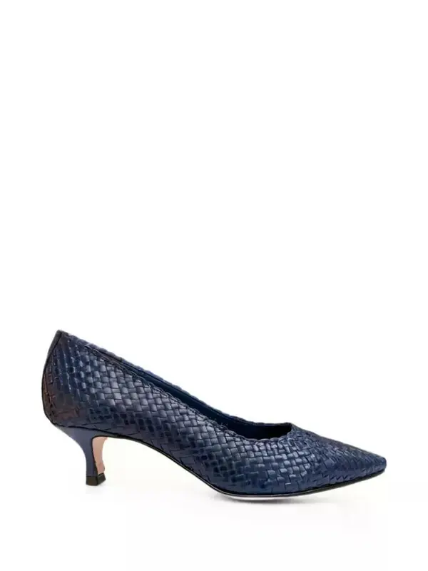 LA ROSE Carol Woven Heeled Pumps - Blue